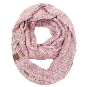 C.C | Accessories | Cc Metallic Ribbed Cable Knit Infinity Loop Scarf ...